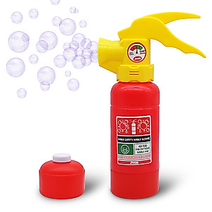JOYIN Automatic Bubble Maker Fire Extinguisher Bubble Blower Machine with Bubble Solution (230 ml) for Kids, Indoor and Outdoor Play, Summer Themed Party and Birthday Gift