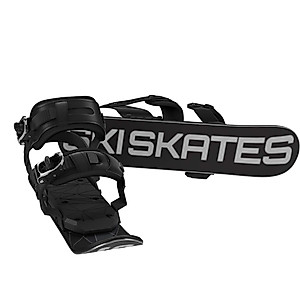 Skiskates - Short Mini Ski Skates for Snow | Skating Skis Snowblades Skiboards | Ice Skates for Snow | Shortest Skis Ever (Black | for Snowboard Boots)