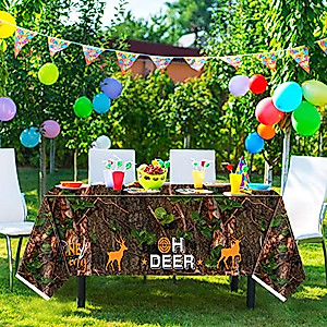 Hunting Tablecloths Hunting Party Decorations Camo Table Covers Hunting Party Supplies Plastic Hunting Table Decorations for Hunting Camo Birthday Baby Shower Party Supplies (1 Piece)