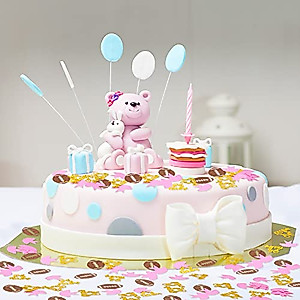 300 Counts Gender Reveal Confetti Baby Touchdowns or Tutus Table Confetti Football Confetti Red and Gold Summer Confetti Sprinkle Paper Scatter Girl Gender Reveal Party Decorations (Football)