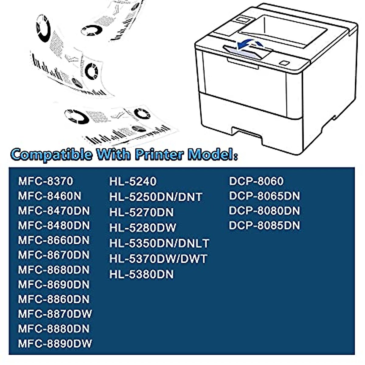 MaxColor DR620 1 PackBlack Compatible DR620 Drum Unit Toner Not Included Replacement for Brother MFC8470DN 8480DN DCP8085DN 8080DN HL5370DWDWT 5380DN Printer Drum Unit