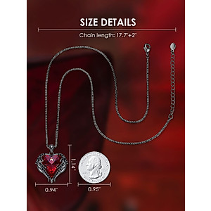CDE Angel Wing Pendant Necklace White Gold Plated Heart of Ocean Embellished with Austrian Crystals Necklaces Valentine's Day Jewelry Gift for Women Mom Her