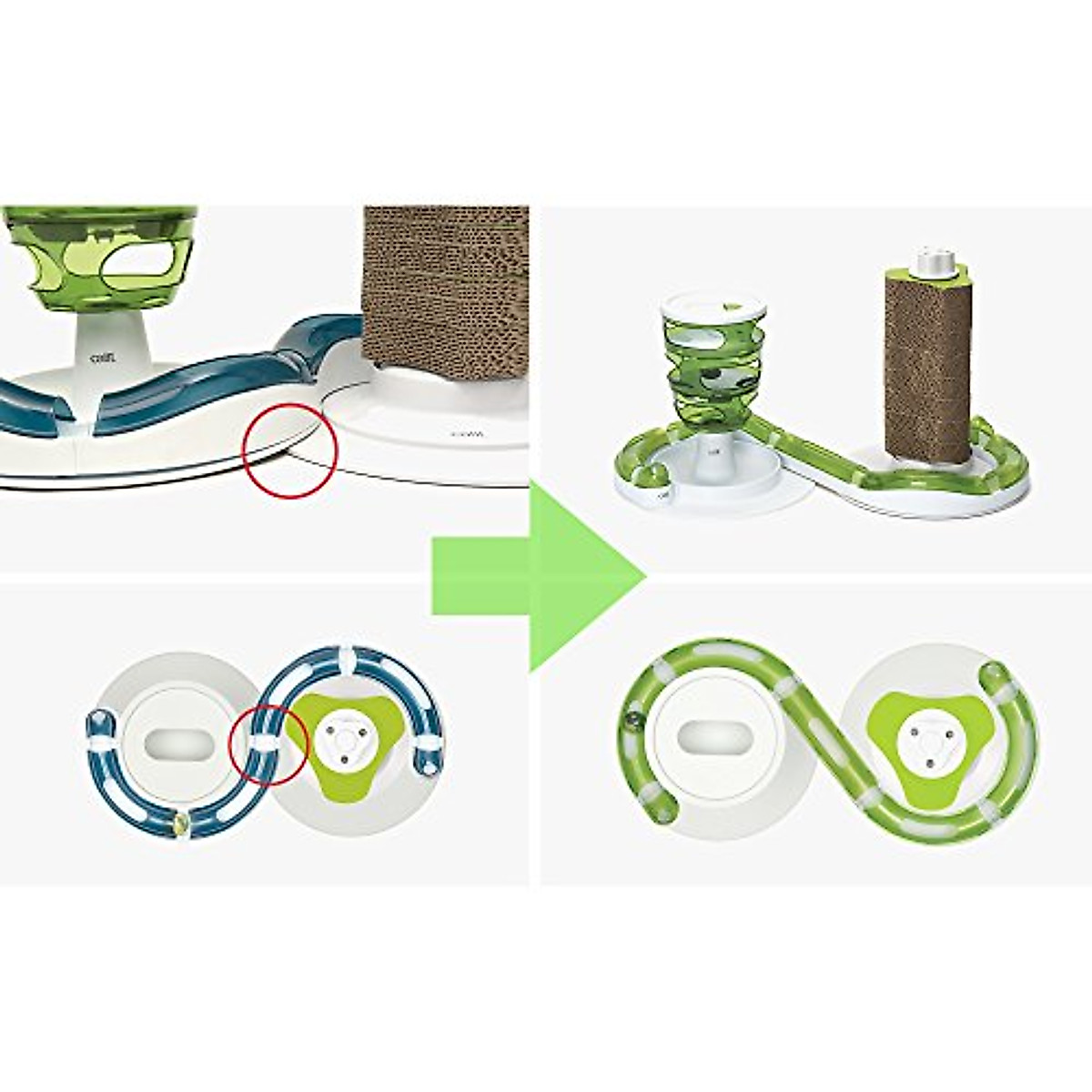 Catit Senses 2.0 Super Circuit Interactive Cat Toy - 12-Piece Closed-Track Ball Toy for All Breed Sizes