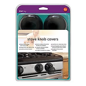 KidCo Stove Knob Covers for Child Safety (5 Pack) Universal Size Charcoal View Childproof Oven Knob Covers for Kids and Pets