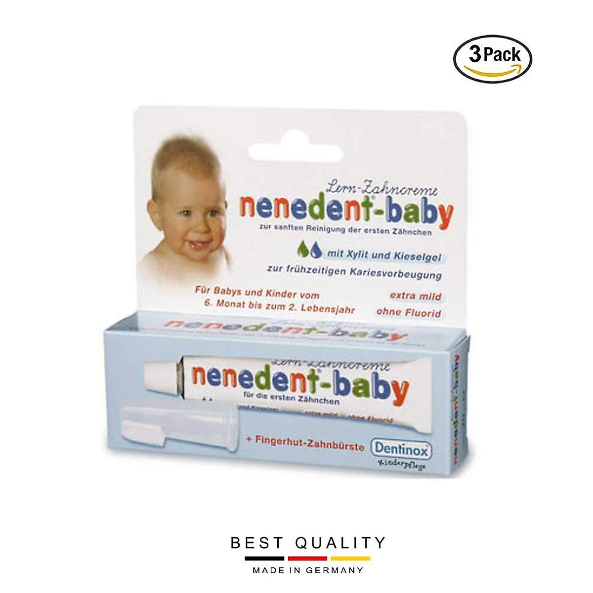 nenedent Educational Baby Toothpaste with Finger Brush