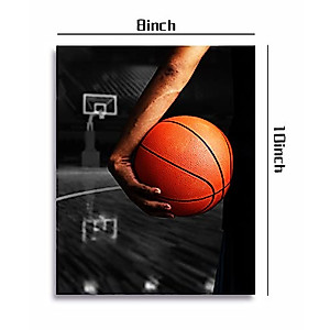 Huagreny Basketball wall art painting, gift for basketball fans, suitable for places room, living room, gym, bathroom, toy room,  set of 4, 8 X10 ins UNFRAMED 
