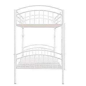 Cotoala Twin Over Twin Metal Bunk Bed with Guardrails and Steel Ladder, Can Be Split into Two, Space Saver Design, No Box Spring Needed