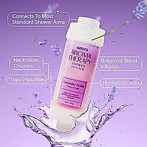 Sutera Shower Infuser - Vitamin C Shower Head Filter, Hard Water Softener, Chlorine & Fluoride Shower Filter, Water Purifying Filtered Shower Head with Beads (Lavender)