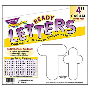 TREND ENTERPRISES White 4" Casual Combo Ready Letters (T-79905)