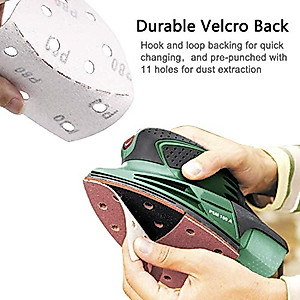 60PCS Sanding Sheets, Hook and Loop Mouse Sander Pads Sander Paper for Multi-Sanders,10Pcs Each Assorted 40/60/80/120/180/240 Grits, Including All grit Grades, Coarse to Fine