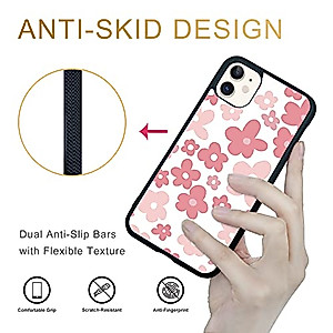 Pink Flower Phone Case Compatible with iPhone 11 6.1 Inch - Shockproof Protective TPU Aluminum Cute Pink Floral iPhone Case Designed for iPhone 11 Case for Men Girls Women Boys (Bloom)