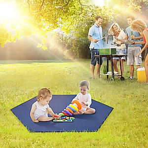 Hoybell Playpen Mattress, Compatible with POP 'N GO Baby Playpen, 59 inch Hexagon Playpen Mat, Portable Playard Mattress Indoor and Outdoor, Self Inflatable, Comfortable with Carry Case