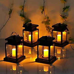 JZYZSNLB Candle Light Solar Powered LED Outdoor Twinkle Candle Lantern Outdoor Lamp Home Garden Decoration Light Warm Flame Flashing Tea Light (Emitting Color : Candle Warm White, Wattage : 1PC)