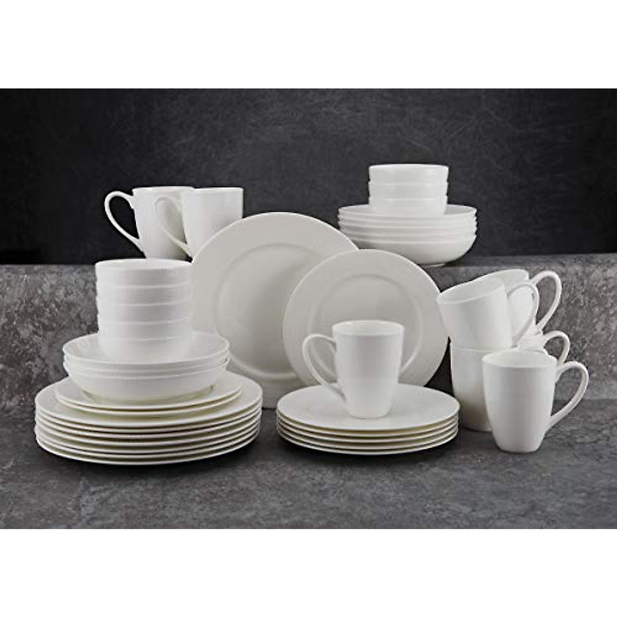 Mikasa Annabele Chip Resistant 40-Piece Dinnerware Set, Service For 8, White