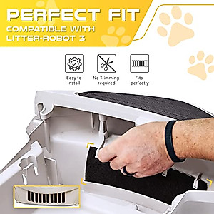 8 Pack Carbon Filters Compatible with Litter Robot 3 - Made in USA - Thick True Charcoal Absorbs Odors & Controls Moisture - Pet Safe, Non-Toxic, Free of VOCs - Keeps Home Smelling Fresh