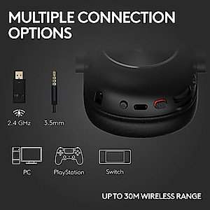 Logitech G PRO X 2 Wireless Gaming Headset with 50mm Graphene Drivers, DTS:X 7.1 Surround, Detachable Mic, Bluetooth - For PC, PS5, PS4, Switch