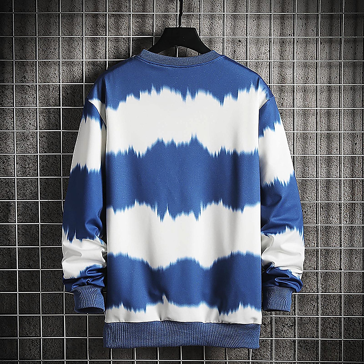 Ymosrh Mens Hoodies, Oversize Hoodies Sweatshirt Plain Hoodies for Women Multipack Blank Hoodie Cotton Men's New Stripe Autumn Blouse Casual Fashion Long Sleeve Top Shirt Pullover Fleece (5XL, Blue)