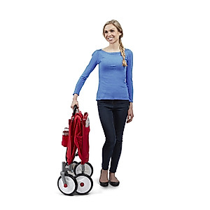 Radio Flyer 3957A EZ Wagon with Canopy, Folding Trolley for Kids, Garden and Cargo cart, Ages 1.5+, Red