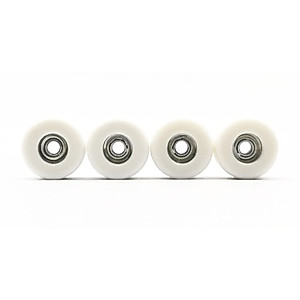 SAIKOOWA 4pcs Apex 68D Urethane Fingerboard Wheels,7.5mm Diameter -ABEC-9 Ultra Spin Chrome Steel Bearings with 1pcs Fingerboard Tool (White)