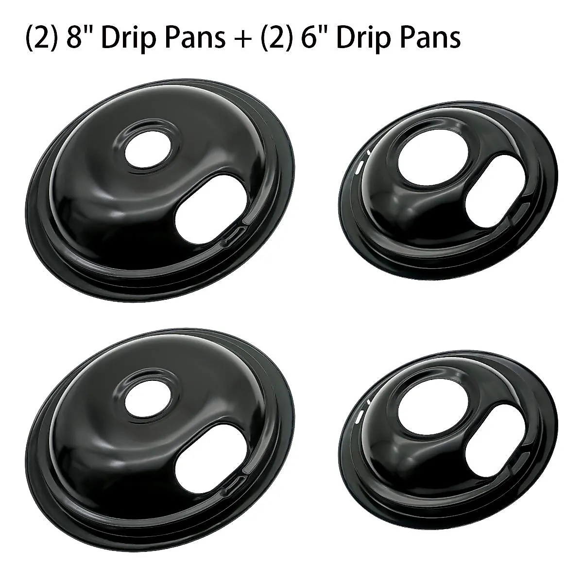 W10288051 Range Cooktop Porcelain Drip Pans and MP22YA Electric Range Burner Element Unit Set by SupHomie - Compatible with Whirlpool Amana Electric Range Stove