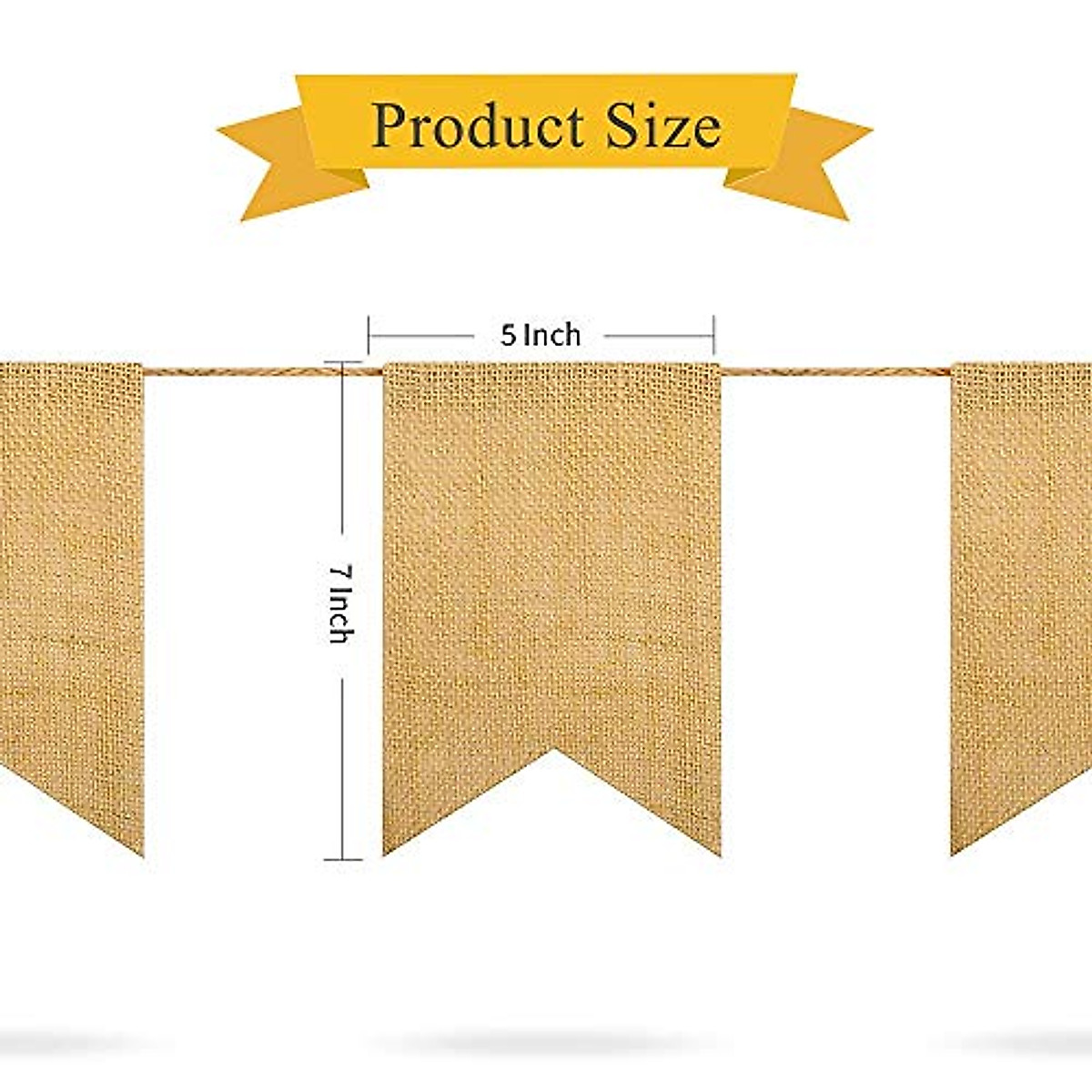 Burlap Banners 36ft 50pcs Swallowtail Flag DIY Party Decoration for Wedding, Camping,Birthday,Baby Shower,Christmas,Thanksgiving,Easter Party Perfect for Home and Outdoor Decoration