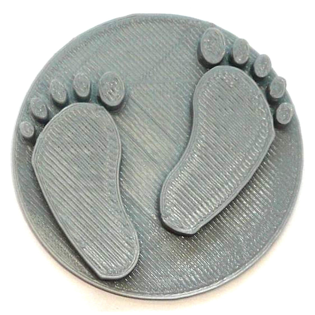 YNG BABY FEET DESIGN IMPRESSION SHOWER GENDER REVEAL COOKIE STAMP EMBOSSER BAKING TOOL 3D PRINTED MADE IN USA PR4013 Gray