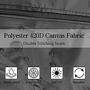 Dafoecheer Patio Heater Covers Waterproof with Zipper, Outdoor Heater Cover Heavy Duty Dustproof, Wind-Resistant, UV-Resistant, Snow-Resistant, 95" H x 34" D x 18.5" B