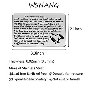 WSNANG Hairdresser's Prayer Wallet Card Hair Stylist Gift Hair Barber Gift Inspirational Hairdresser Jewelry Gift for Hair Stylists (Hairdresser's Prayer WC)