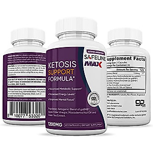 (3 Pack) Safeline Keto Max 1200MG Pills Ketogenic Supplement Includes goBHB Apple Cider Vinegar Macadamia Nut Oil and Green Tea Advanced Ketosis Support for Men Women 180 Capsules