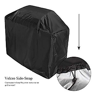 WElinks Black Waterproof BBQ Cover Outdoor Rain Grill Barbacoa Anti Dust Protector Charcoal Electric Barbeque Garden Grill Protection BBQ Accessories (77 x 58cm)