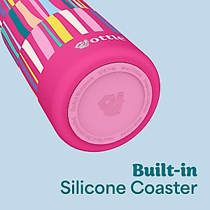 Ottle Cove Cruiser Stainless Steel Water Bottle - 24 oz Insulated Flask with Leak Proof Lid BPA-Free - Reusable Gym Water Bottle for Travel, Camping & Sports - Candy Stripes Allover