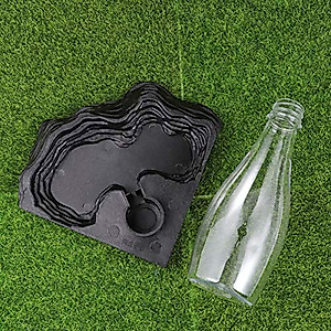 Snake Hides Dispenser Reptile Feeder, Turtle Water Bowl Plastic Feeder Turtle Drinking Fountain Pet Waterer for Tortoises Lizard (Black) Lizard Tank Accessories