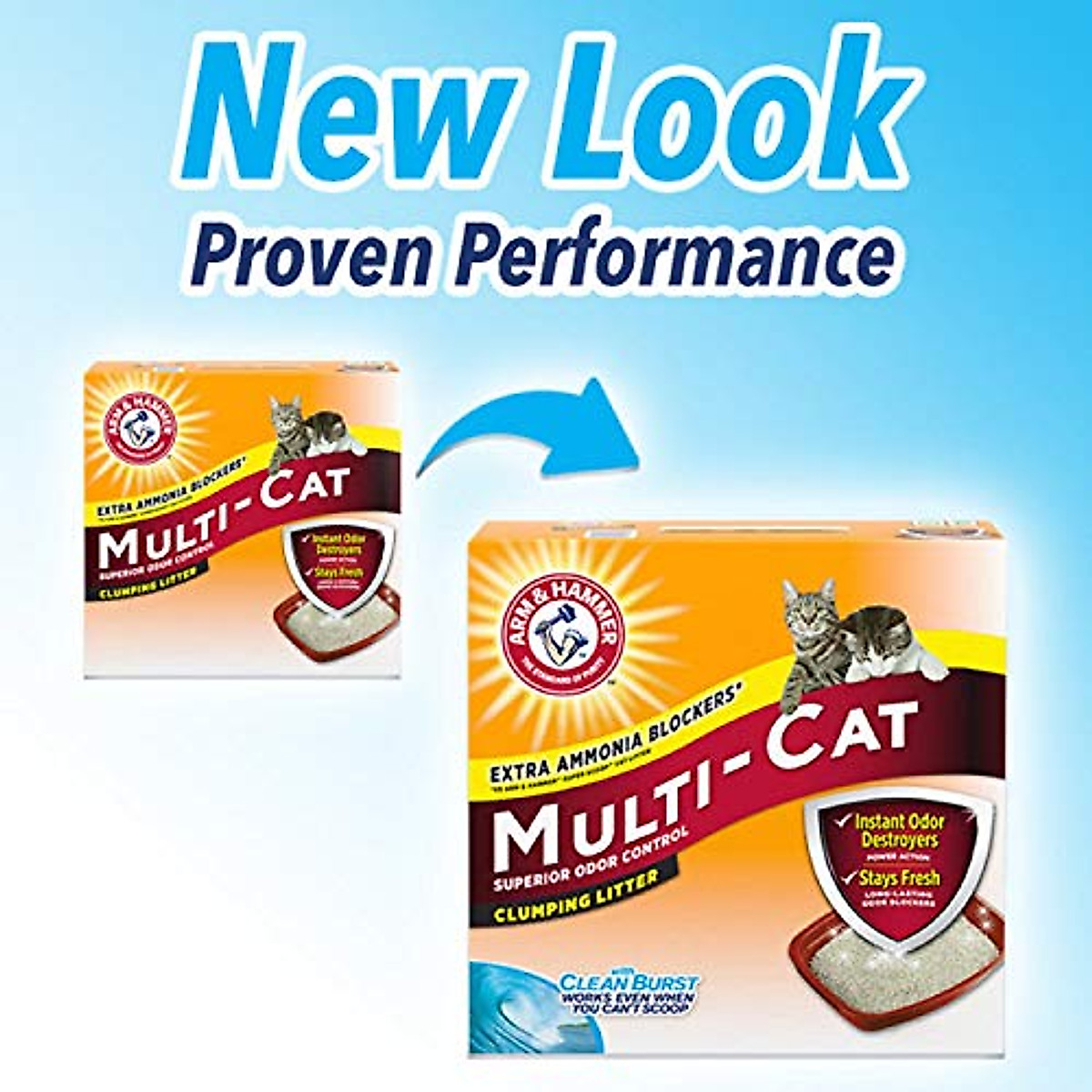 Arm and Hammer Clumping Cat Litter, Multi-Cat Strength, 40 Pound Box