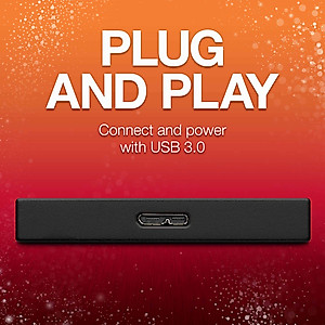 Seagate Backup Plus Slim STHN2000400 2 TB Portable Hard Drive - External - Black