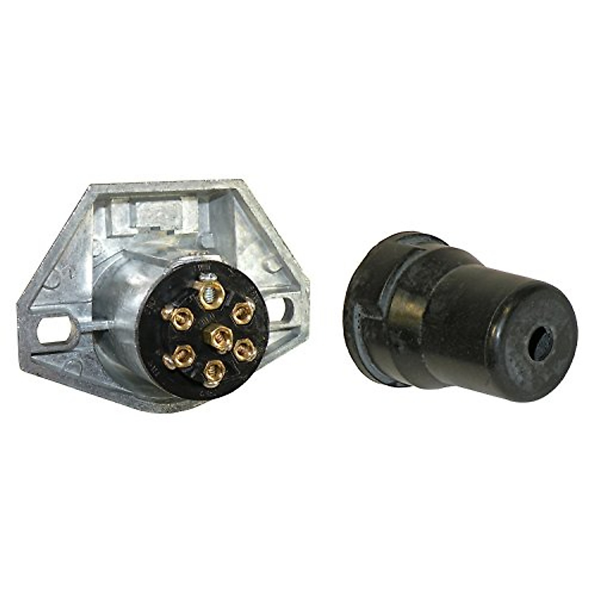 POLLAK 7-Way Round Pin Trailer End & Vehicle End Socket Kit