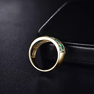 Lanmi 14k Rose White Yellow Gold Beautiful Natural Emerald Sapphire Ruby Engagement Rings Wedding Band for Women Promotion