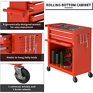 DUSACOM 8-Drawer High Capacity Rolling Tool Box with Wheels,Rolling Tool Chest with Drawer,Tool Box on 4 Wheels with Lock, Tool Storage Cabinet Removable Portable Box for Garage Warehouse