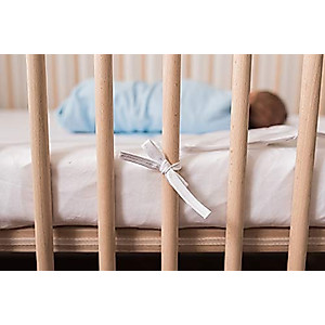 SheetWorld Crib Bib Sheet Saver, Soft Cotton, 4 Secure Ties, Solid White, Made in USA