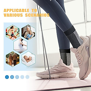 Neuropathy Socks for Women, 6Pairs Soothe Compression Socks for Neuropathy Pain, Ankle Brace Plantar Fasciitis Swelling Relief (L/XL)