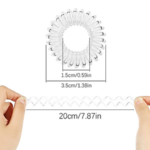 FIDGET PENCIL 40 PCS Spiral Hair Ties No Crease,Traceless Hair Ties,Phone Cord Hair Ties,Elastic Hair Ties,Waterproof Coil Hair Ties,Transparent