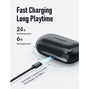 Audiovance SP301 True Wireless Earbuds Bluetooth 5.2 Earphones, Over Ear Headphones with Mic and Earhooks for Women Men Workout Running Sports Gym, 24H Battery Waterproof Ear Buds for iPhone Android.