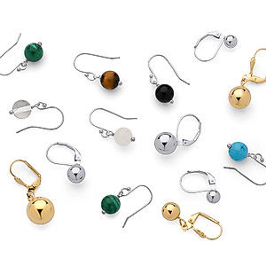 Classic Elegant Simple Round Light Weight Dangle Lever Back Drop Ball Earrings For Women Polished Yellow 18K Gold Plated Brass 12MM