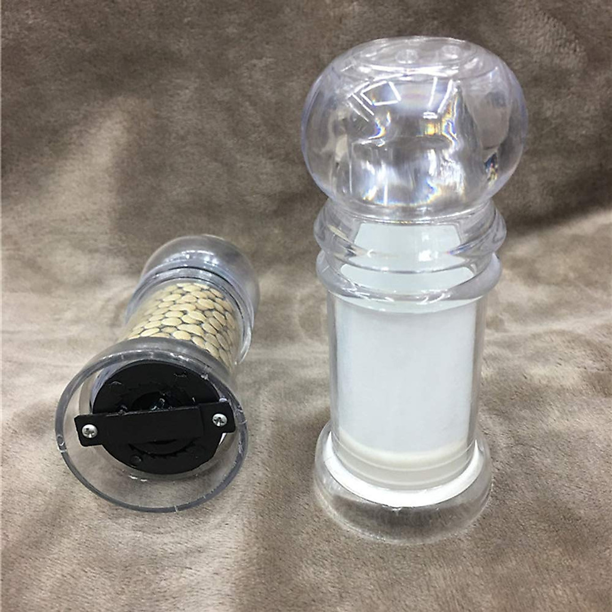 heaven2017 Manual Salt Spice Pepper Grinder Seasoning Mills Set of 2 White