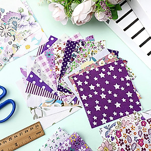 Ganeen 800Pcs 4 x 4 Inch Cotton Fabric Bundle Precut Fat Squares Patchwork Fabrics Cotton Printed Craft Fabric Fat Flower Fabric Quilting for DIY Craft Sewing Clothing Handmade Accessories (Exquisite)