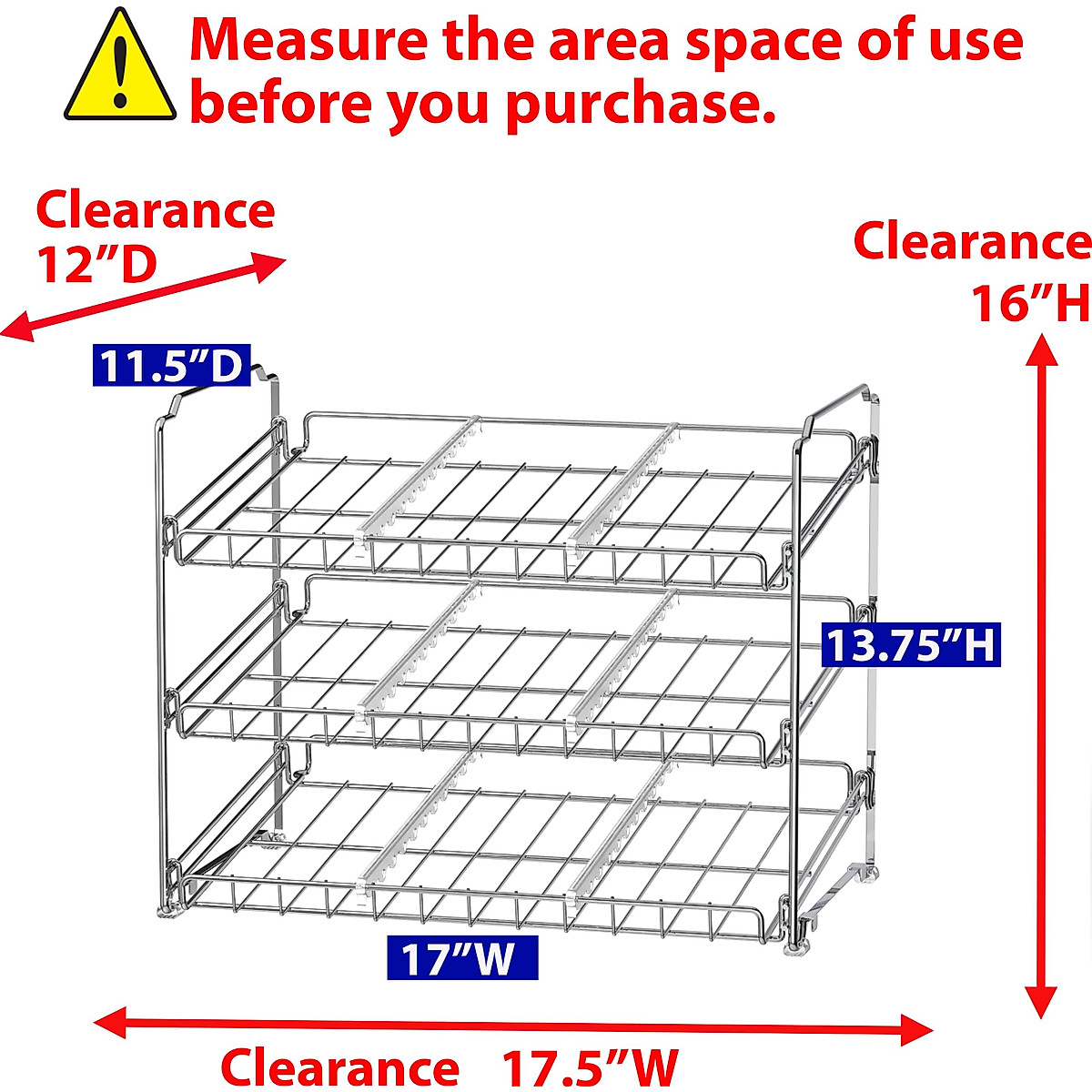 SimpleHouseware Stackable Can Rack Organizer, Chrome