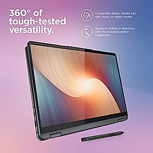 Lenovo Flex 5 Laptop, 14.0" FHD Touch Display, AMD Ryzen 5 5500U, 16GB RAM, 512GB Storage, AMD Radeon Graphics, Windows 11 Home, Storm Grey