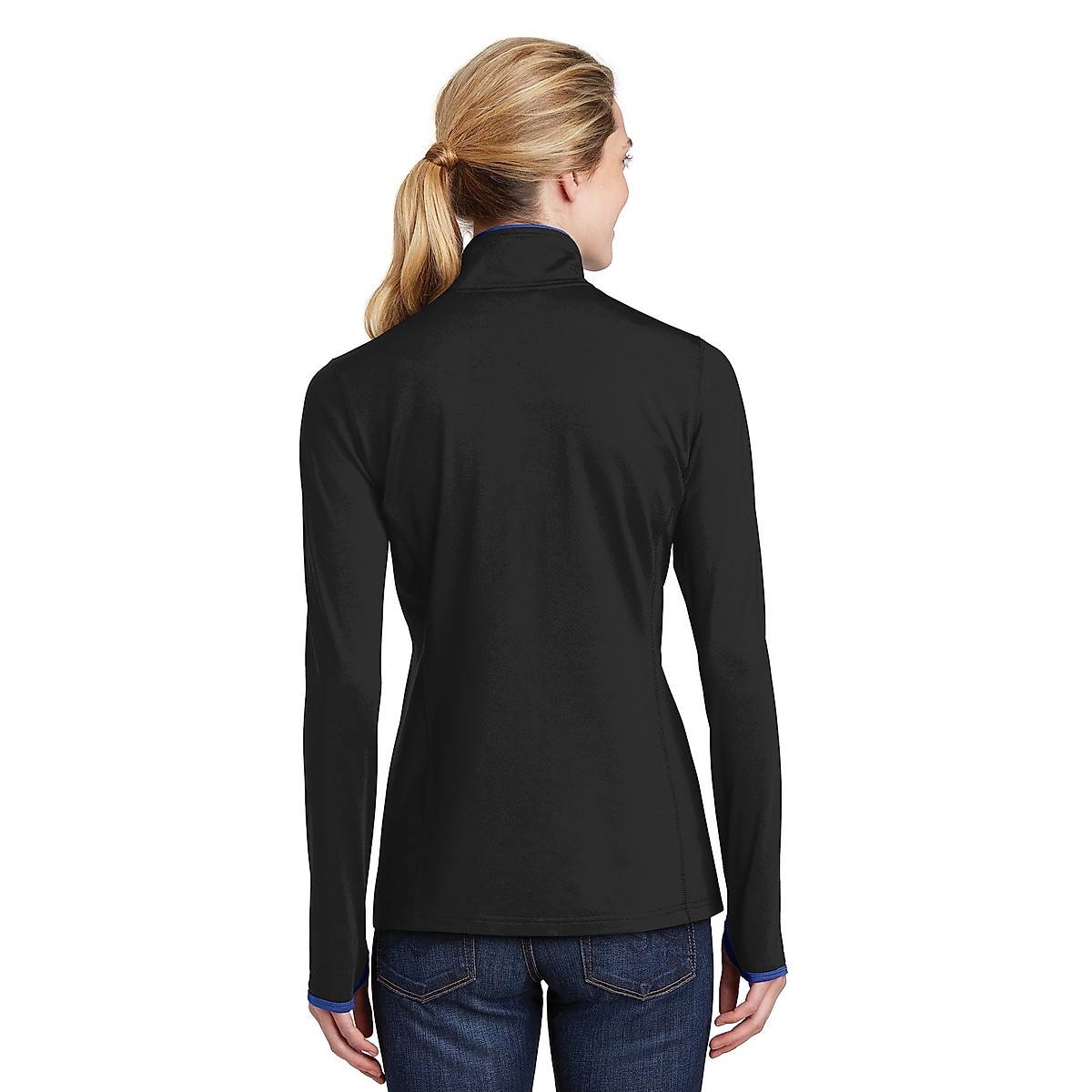 SPORT-TEK Ladies Sport-Wick Stretch Contrast Full-Zip Jacket. LST853