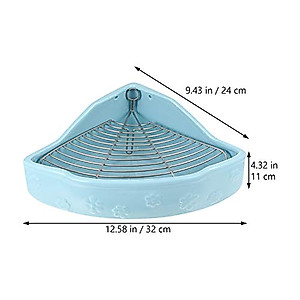 Balacoo Small Animal Litter Cage Ceramic Triangle Potty Trainer Corner Litter Ferret Litter Box Bedding Box Pet Pan for Rabbit Bunny Chinchilla Ferret Guinea Pig Hamster