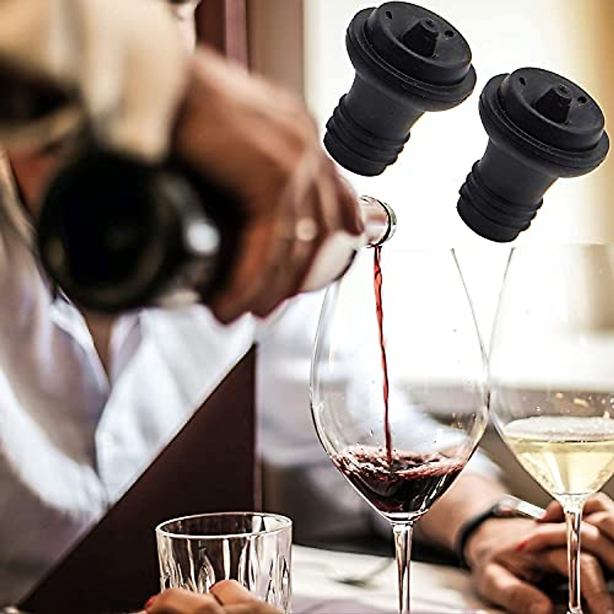 Wine Saver Vacuum Stoppers, Set of 6, Rubber Wine Stoppers, for Wine Saver Vacuum Pump Preserver, Bottle Rubber Corks To Preserve Wine Flavor Best Wine Air Vacuum Stoppers To Keep Wine Fresh