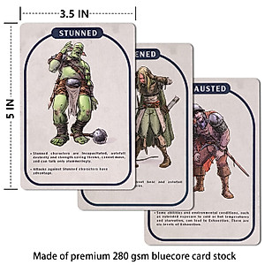 Condition Cards for Fifth Edition | Compatible with Dungeons and Dragons (D&D) | for use by Dungeon Master Accessories | DND Gifts | 5e Gifts | Condition Rings Markers TTRPG